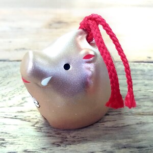 Dorei Inoshishi Bell, Boar Bell, Japanese Vintage Ceramic Bell, Clay ...
