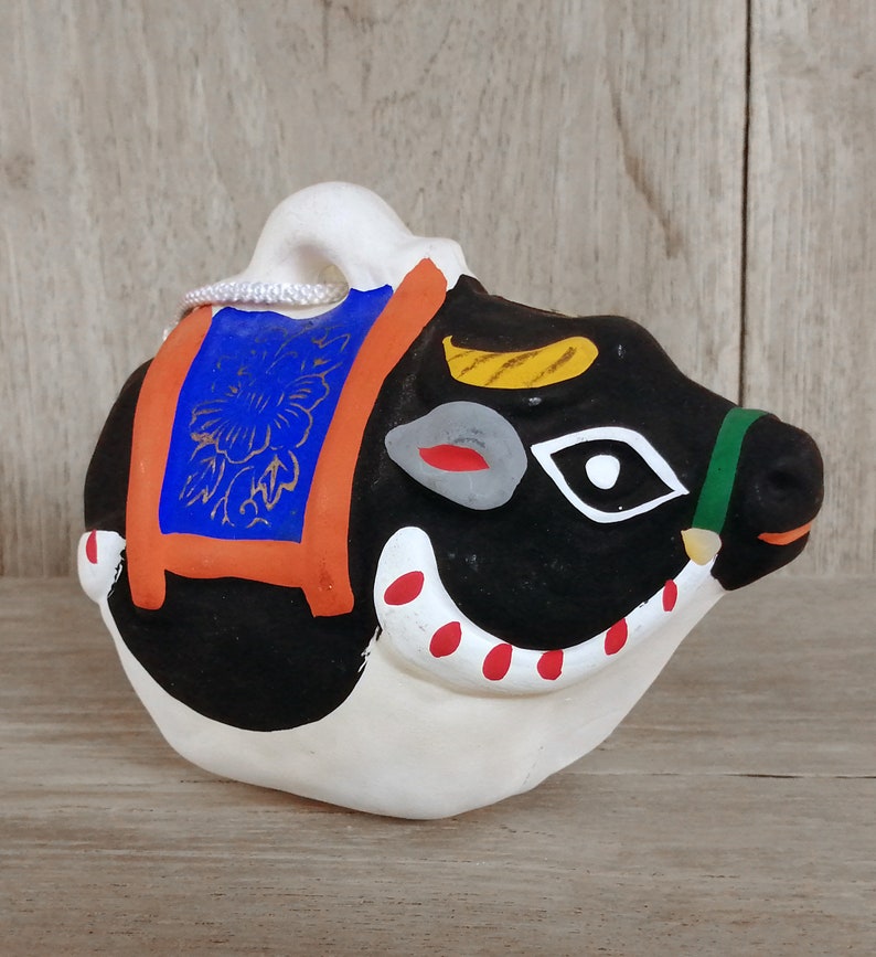 Vintage Japanese Ushi Dorei Clay Bell – Zodiac Ox Ceramic Bell Tall 4 ...