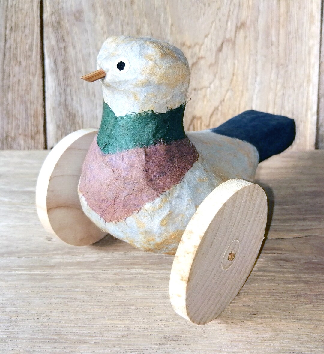 Japanese Vintage Bird Doll on Wheels Figurine Bird, Paper Doll, Papier ...