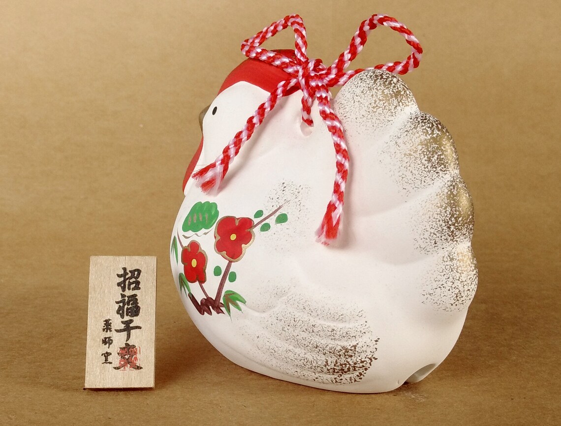 Tori Dorei Bell, Rooster Bell, Rooster Doll, Japanese Ceramic Bell ...