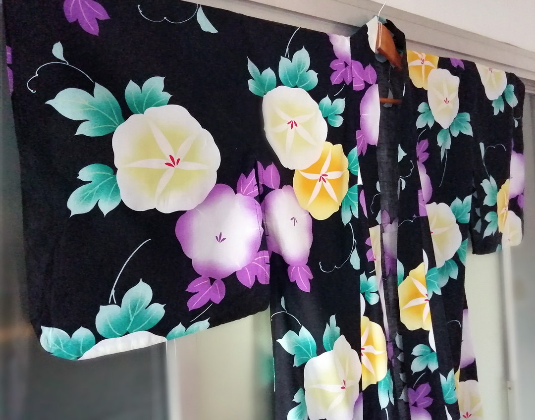 Vintage Japanese Yukata, Summer Robe, Japanese Kimono, Yukata, Kimono ...