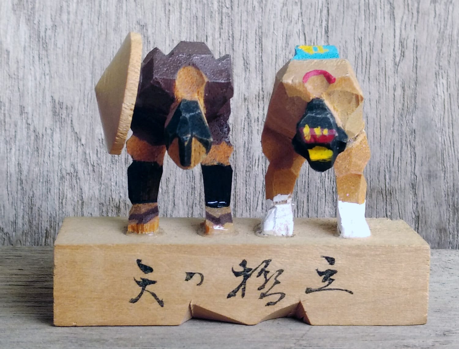 Japanese Wooden Toy Japanese Bowing Man and Woman Amani | Etsy