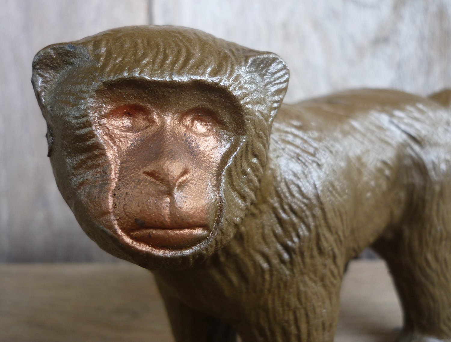 Monkey Sculpture Solid Metal Monkey Figurines Brown Monkey | Etsy