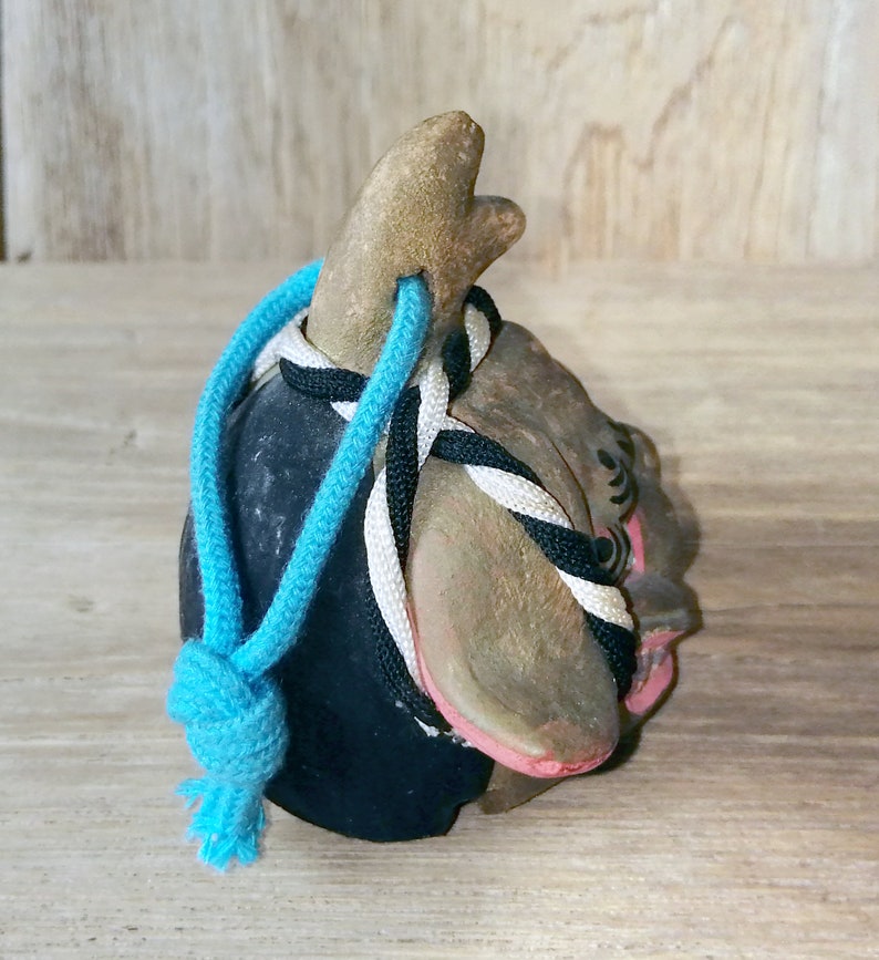 Ryu Shishi, Dragon Head Bell With Golden Horn, Japanese Vintage Ceramic ...