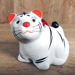 Tiger Bell, Tora Dorei, Japanese Ceramic Vintage Bell, White Tiger Doll ...