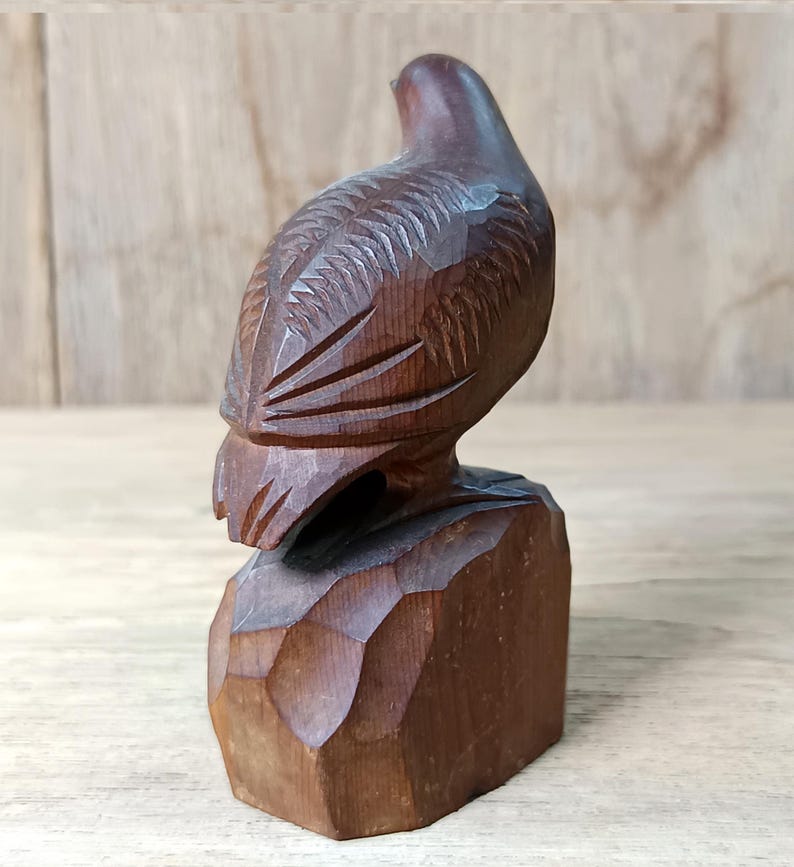 Vintage Japanese Hand Carved Wooden Quail Bird Figurine – Folk Art ...