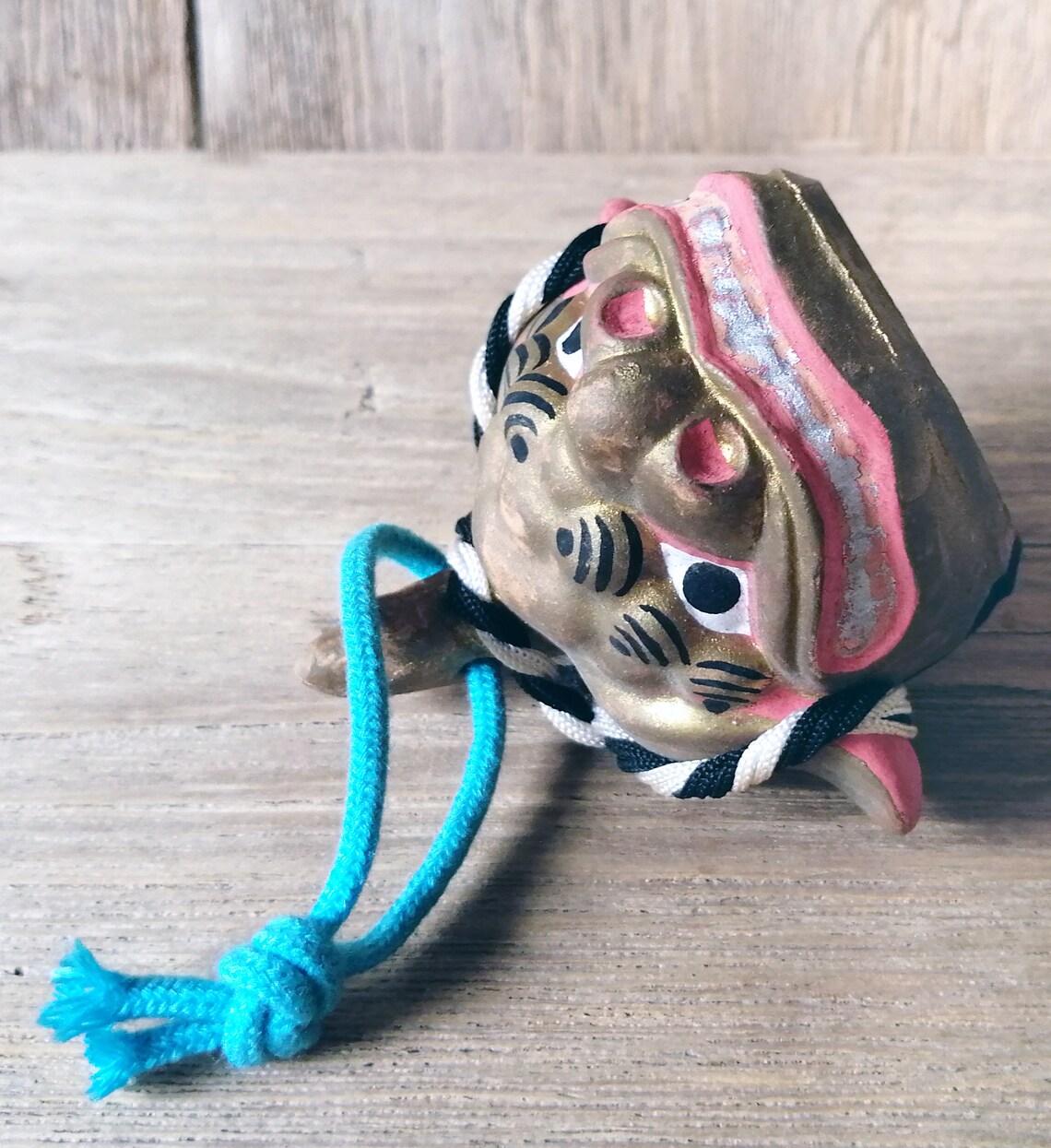 Ryu Shishi, Dragon Head Bell With Golden Horn, Japanese Vintage Ceramic ...