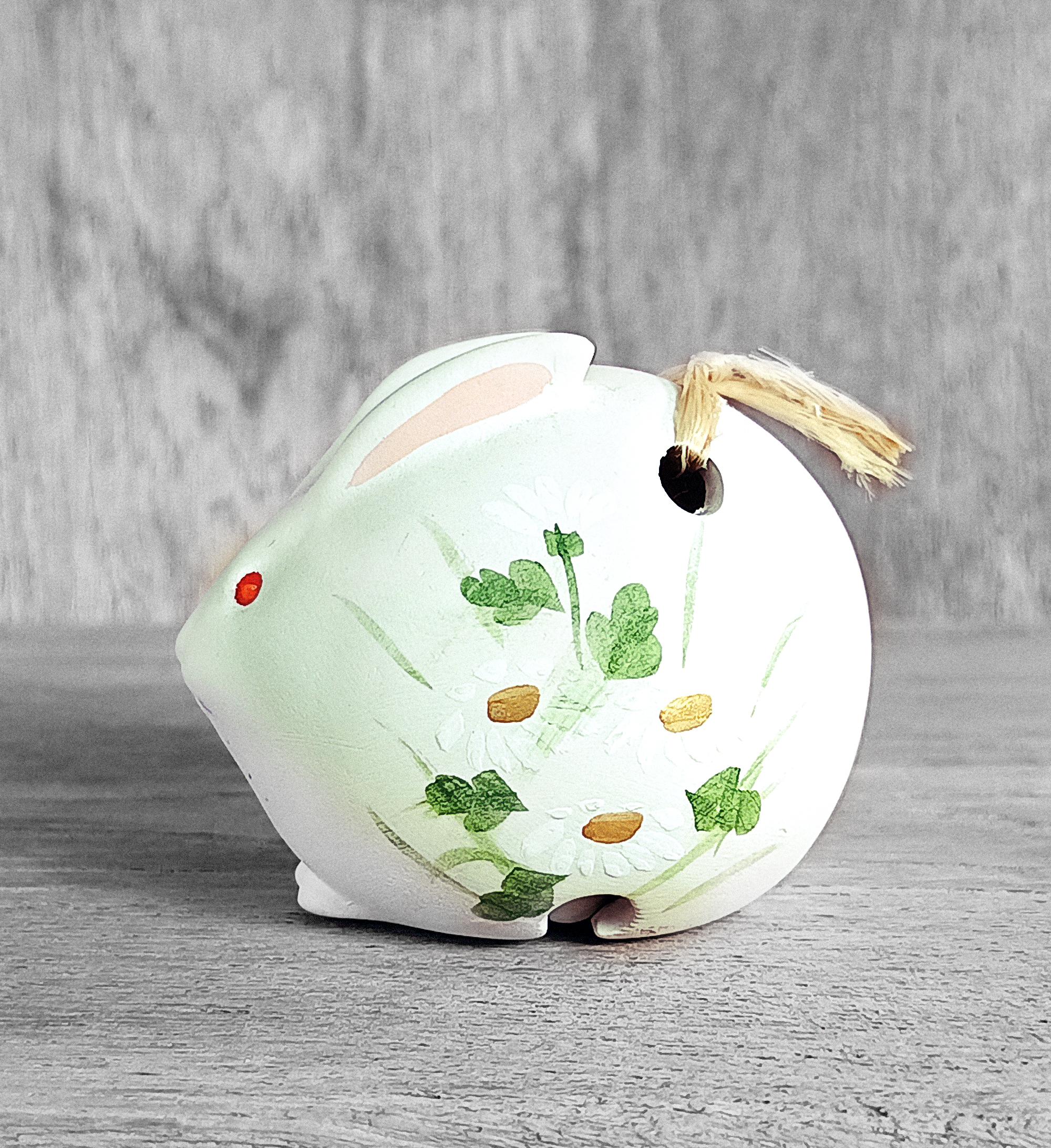 Rabbit Bell, Usagi Dorei, White Rabbit, Japanese Clay Bell, Vintage ...