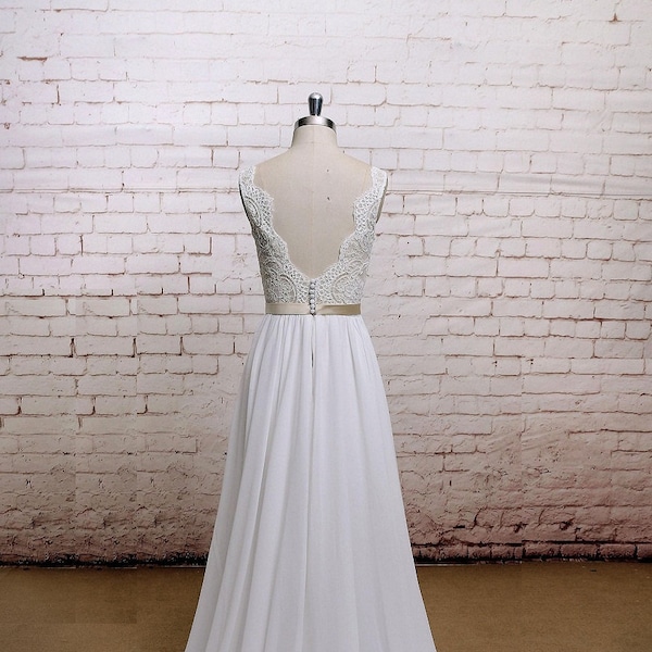 V Back Wedding Dress - Etsy
