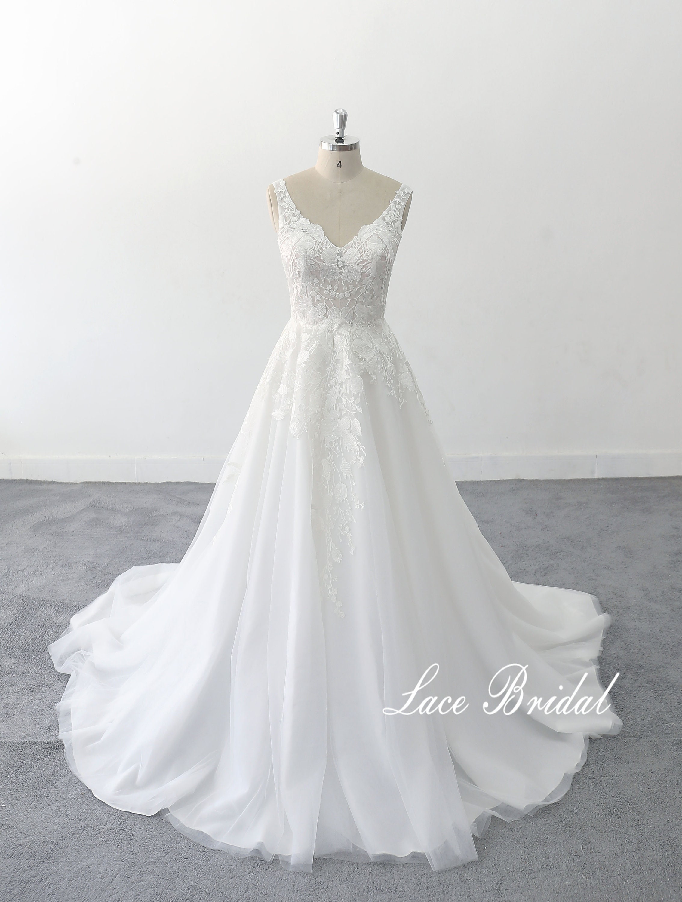 Lace Wedding Dress A-line Wedding Dress Full Length - Etsy