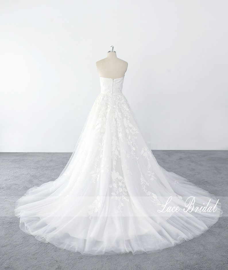 Lace Wedding Dress Floral Lace Bridal Gown A-line Wedding - Etsy