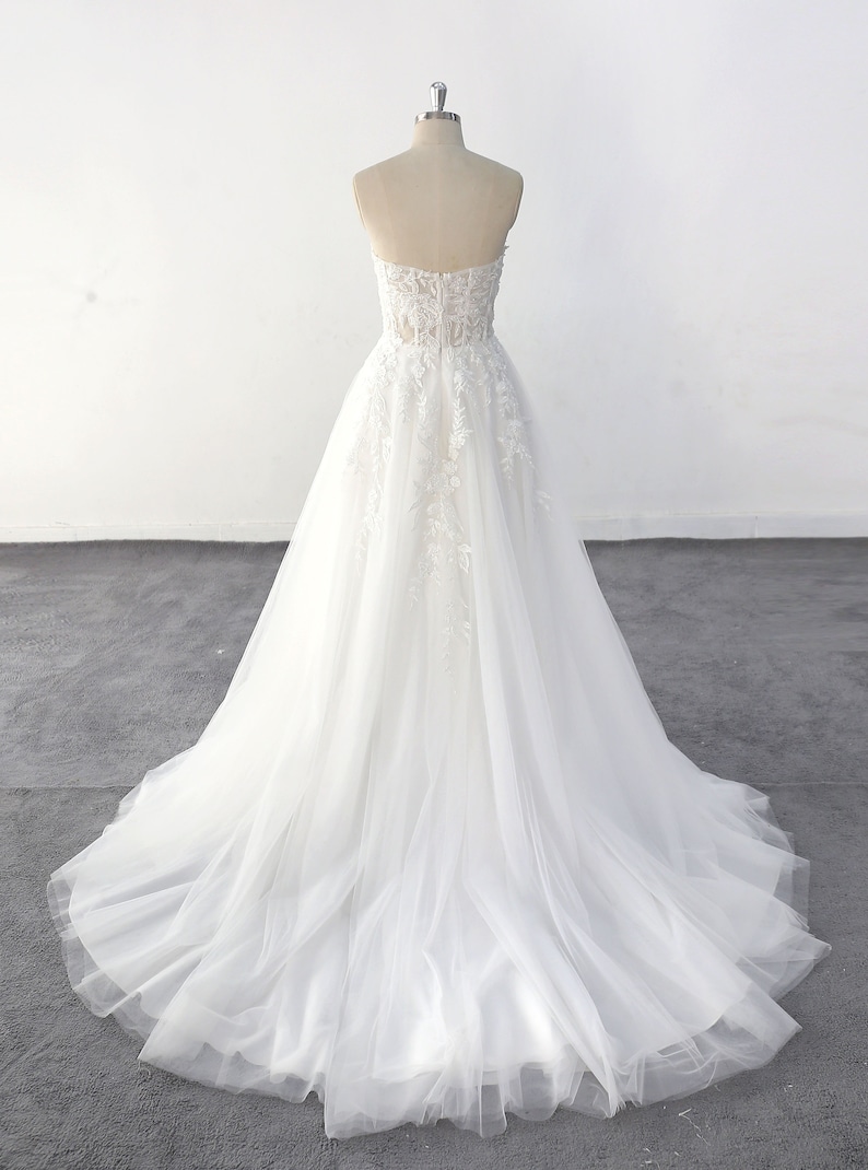 Lace Beaded Wedding Dress Lace Corset Wedding Dress a Line - Etsy