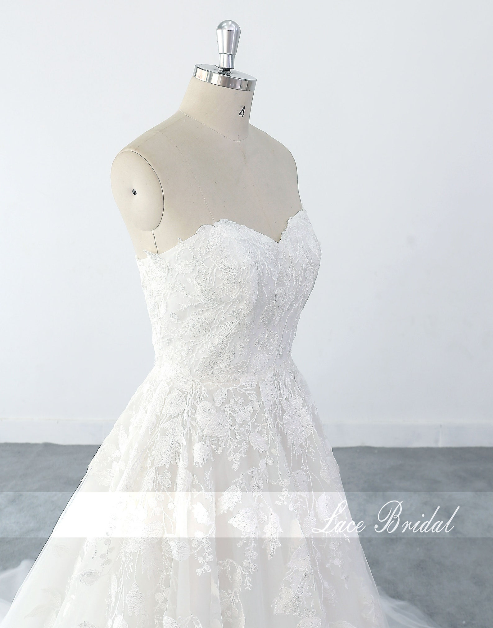 Lace Wedding Dress Floral Lace Bridal Gown A-line Wedding - Etsy