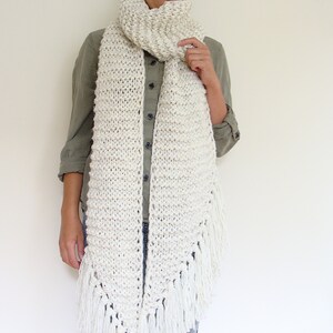 Chunky Knit Extra Large Scarf Wide Asymmetrical Wool Scarf - Etsy