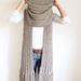 Oversized Knit Scarf With Tassels, Huge Chunky Knitted Fringe Scarf ...
