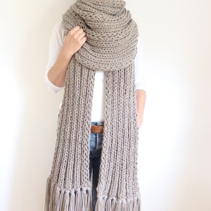 Oversized Knit Scarf With Tassels, Huge Chunky Knitted Fringe Scarf ...