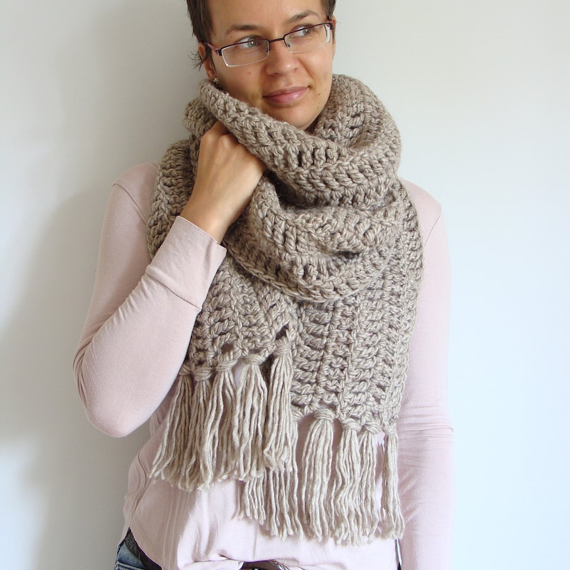 Big Crochet Scarf - Etsy