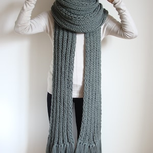 Oversized Knit Scarf With Tassels, Huge Chunky Knitted Fringe Scarf ...
