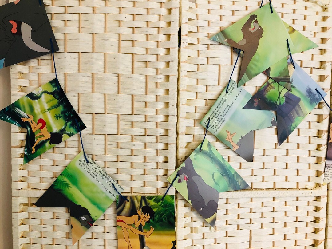 Childrens Handmade Paper Jungle Book Cartoon Bunting Flag - Etsy