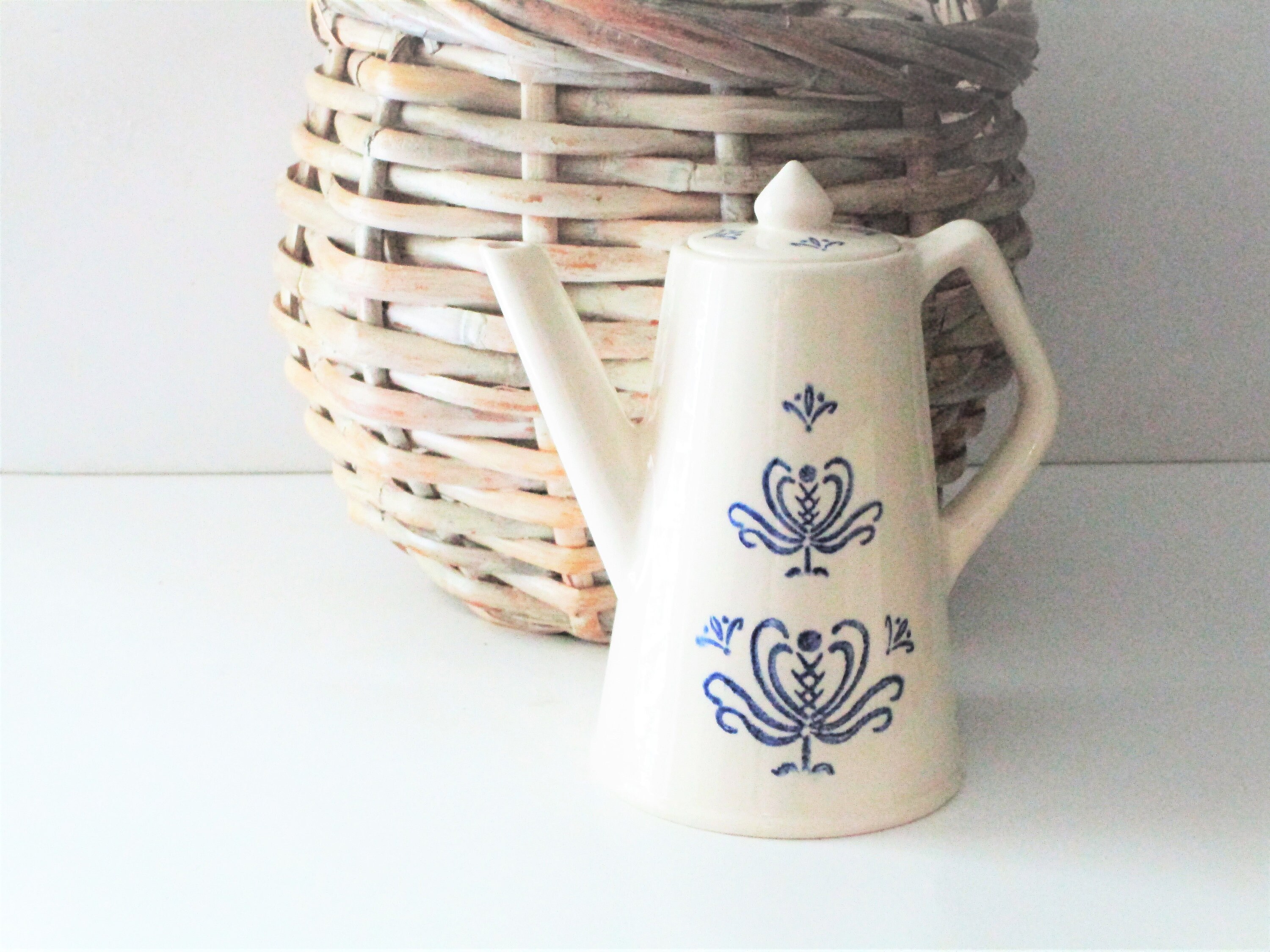 Vintage Cemar Pottery Folk Art Tall Coffee Pot - Etsy