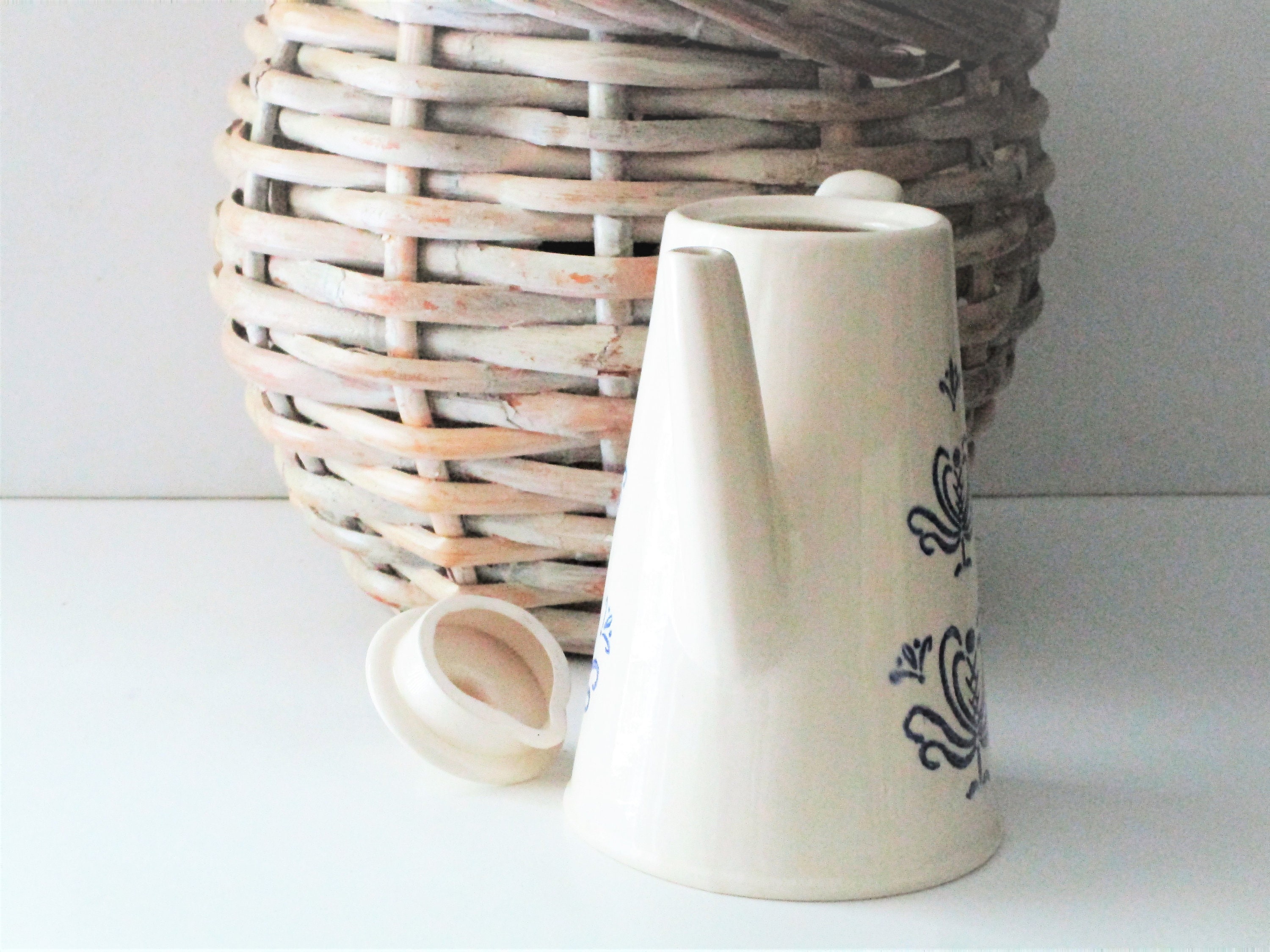 Vintage Cemar Pottery Folk Art Tall Coffee Pot - Etsy