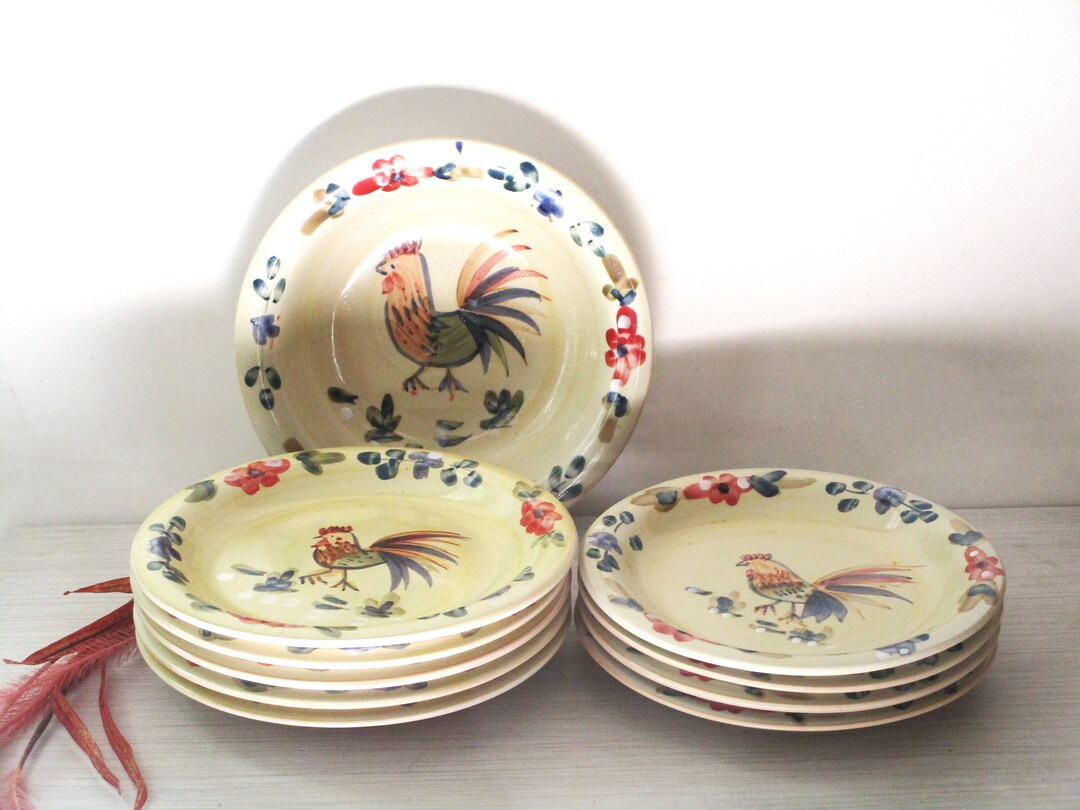 Vintage Gibson Everyday Dining Rooster Floral 5 Lunch/salad Plates, 4 ...