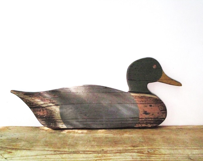 Vintage Carved Wooden Duck Rustic Salvaged Wood Duck Wall Decor ...