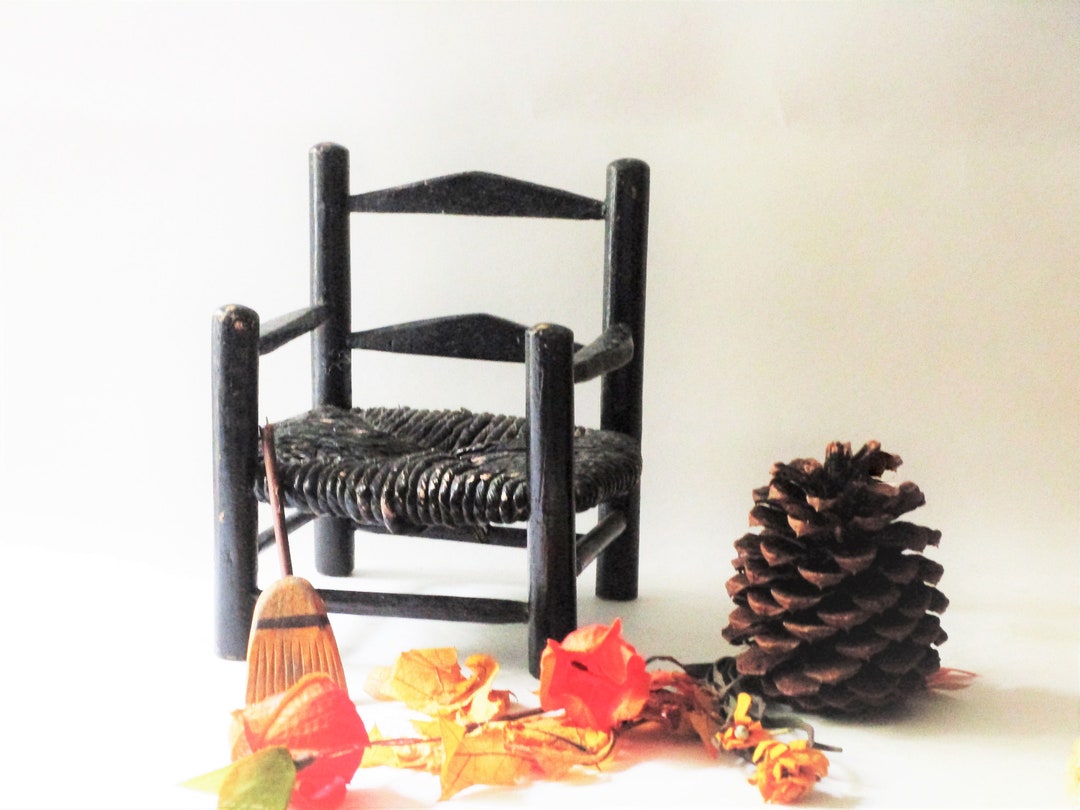 Vintage Woven Rush Seat Ladder Back Teddy Bear Doll Chair - Etsy