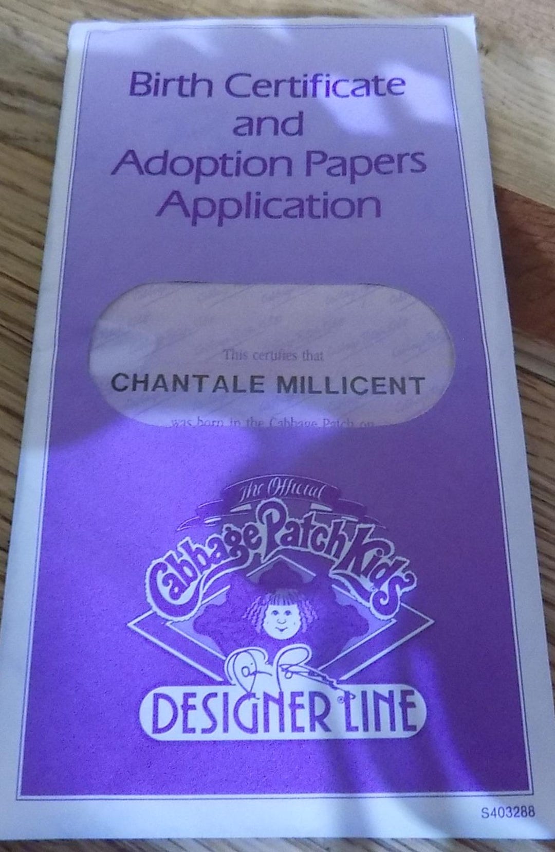 Cabbage Patch Kids Designer Line Birth Certificate Adoption Papers CPK Vintage Toys Dolls ...