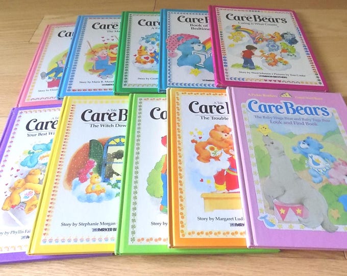 Vintage Care Bears Books Set: Parker Brothers, Collectible Carebear Lot ...