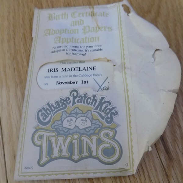 Cabbage Patch Preemie Birth Certificate - Etsy