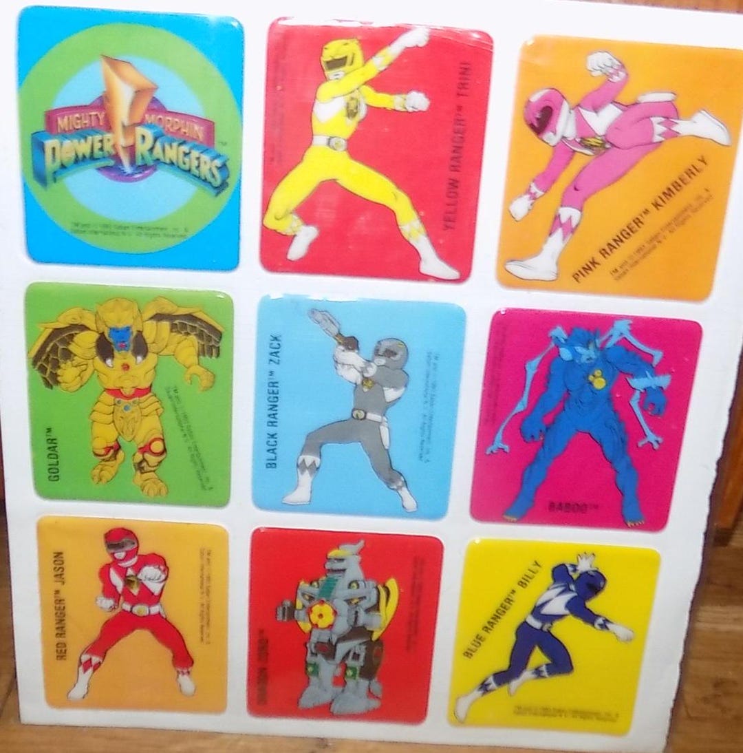 Mighty Morphin Power Rangers STICKERS Ranger Vintage Toys Doll - Etsy