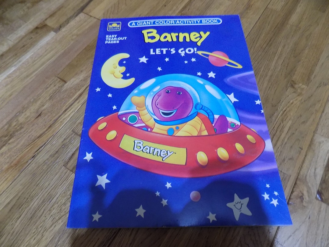Barney the Dinosaur Vintage Coloring Book Childrens Storybook Cartoon ...