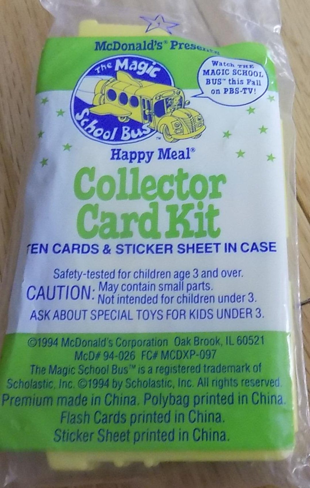 The Magic School Bus Collector Card Kit Mcdonald's Happy Meal Toy Cards ...