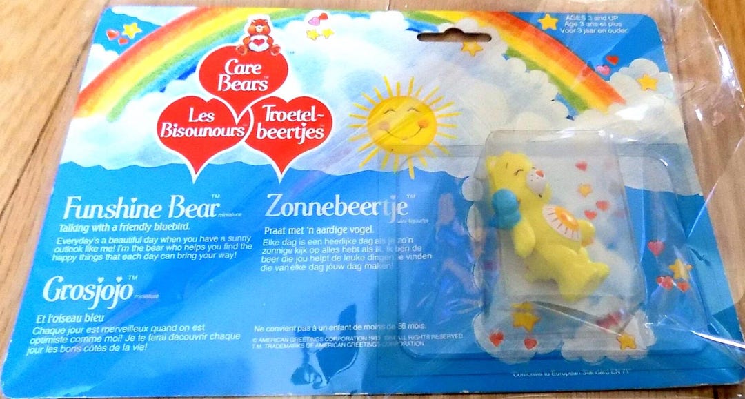 Carebear Funshine Bear Mini Care Bear PVC Vintage Carebears Action ...