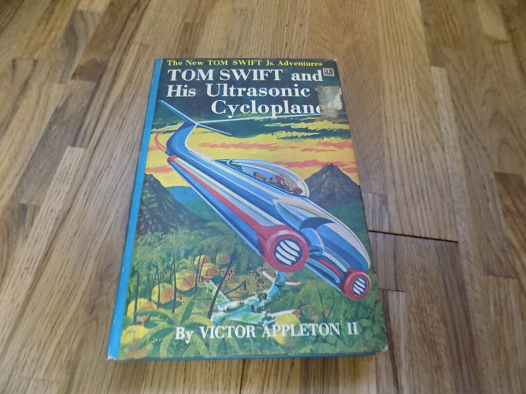 Tom Swift and His Ultrasonic Cycloplane Vintage Book Blue Spine Mystery ...