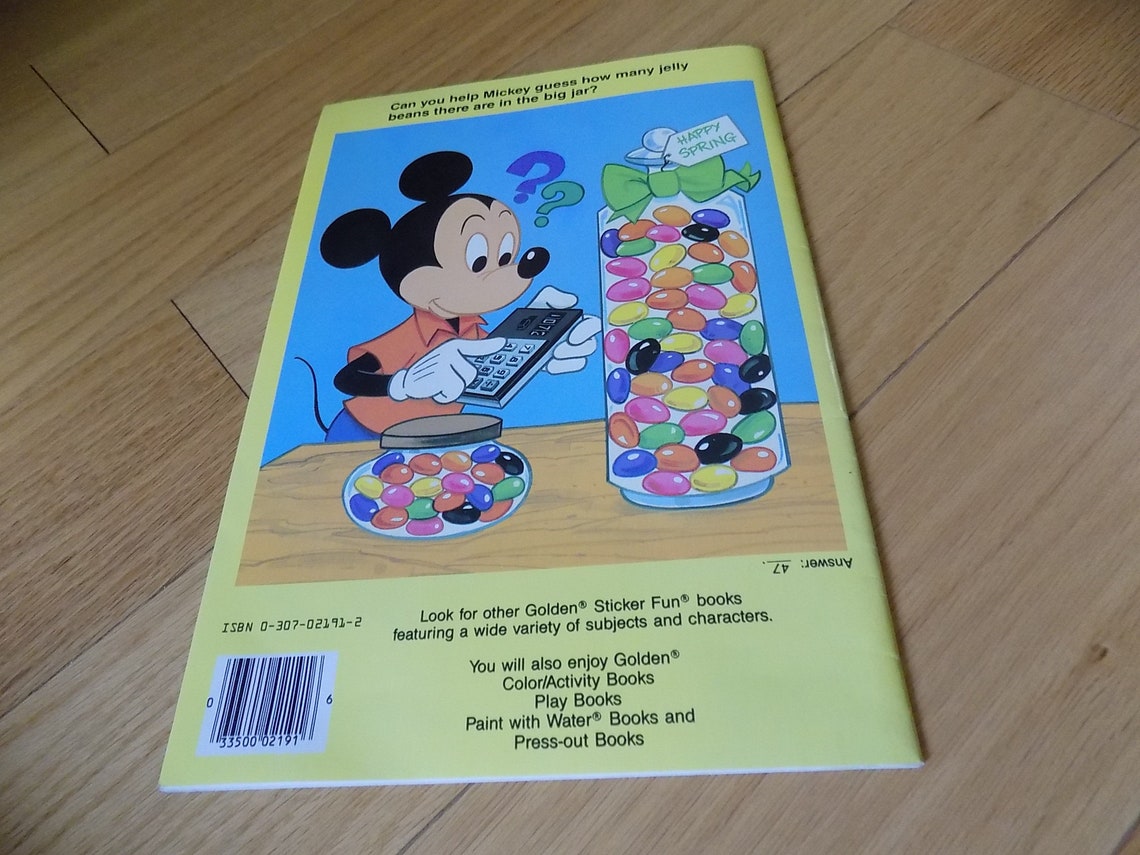 Mickey Mouse Disney Golden Books Sticker Book Children's Storybook ...