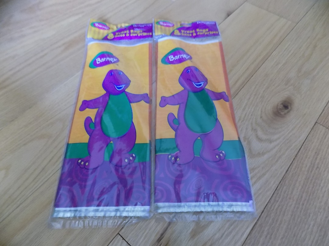 Barney the Dinosaur Birthday Treat Bags Sacs Vintage Party Decor Favors ...