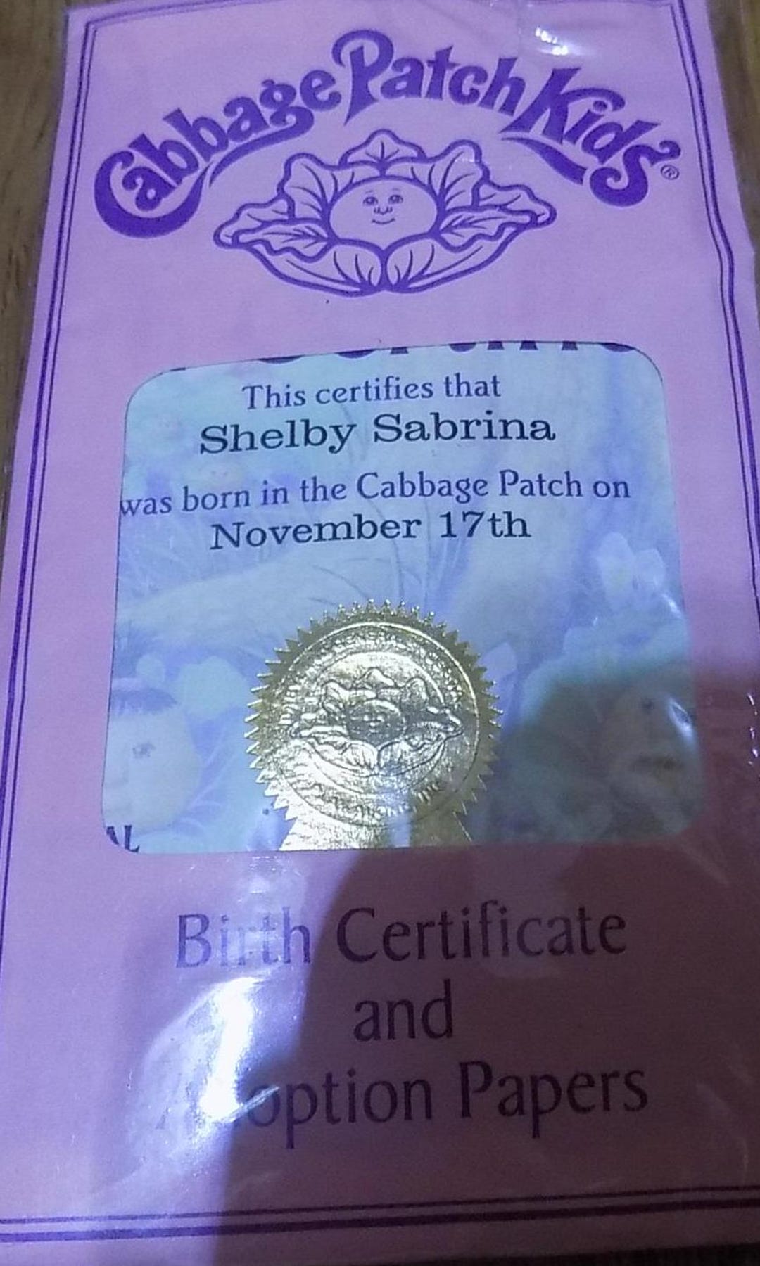 Birth Certificate Cabbage Patch Kid Dolls Worth 🧂 Cabbage Patch Kids ...