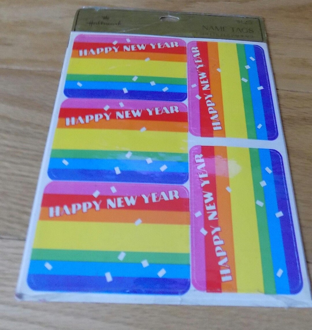 Vintage Hallmark Name Tags Labels Decorators New Year - Etsy