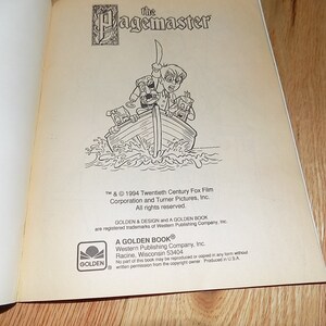 The Pagemaster Trace and Color Vintage Book Childrens Storybook Cartoon ...