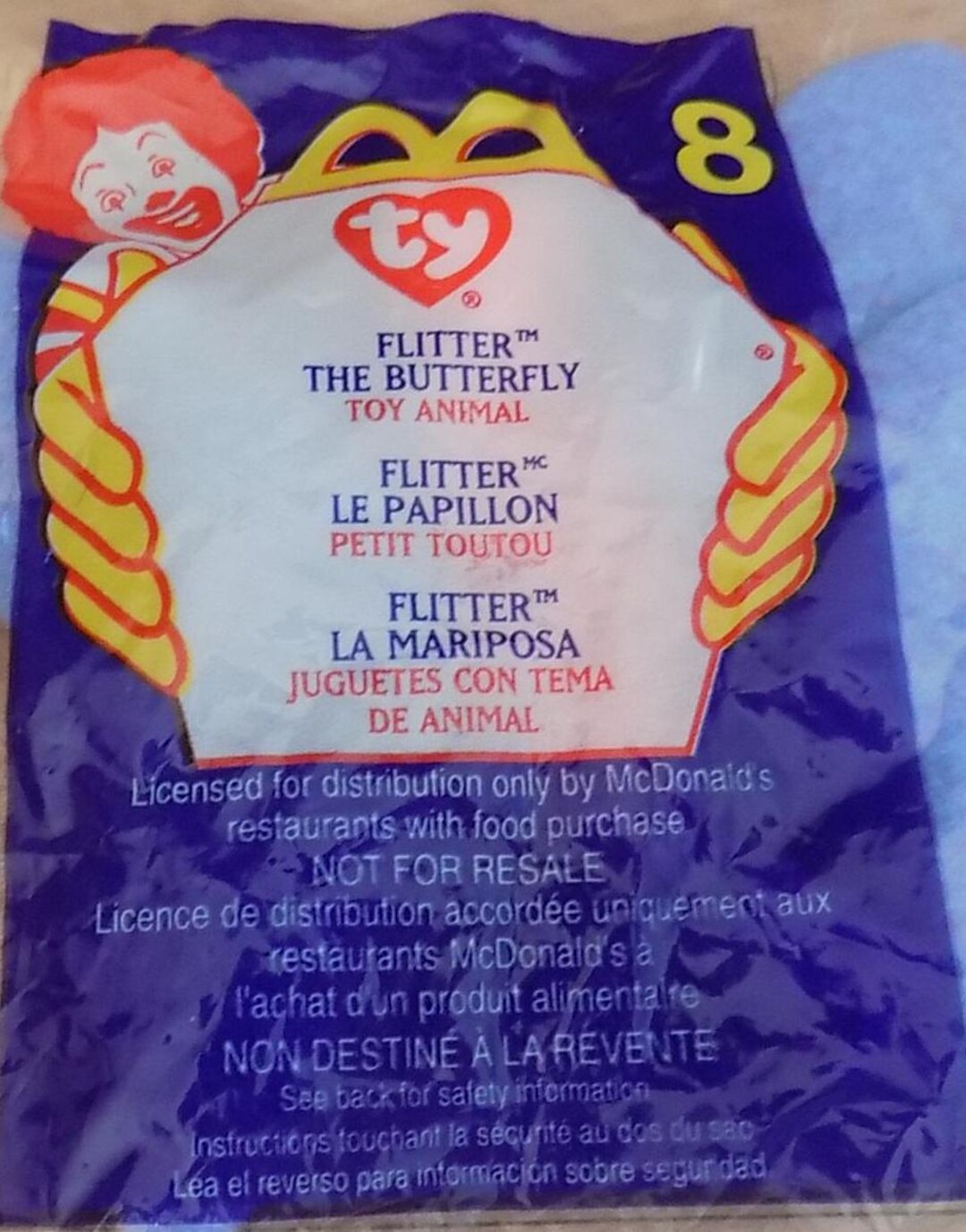 Ty Beanie Babies Flitter Butterfly Vintage Mcdonald's Happy Meal Toy ...