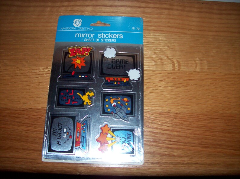 Vintage 1985 Video Game Mirror Stickers - American Greetings Sealed - Etsy