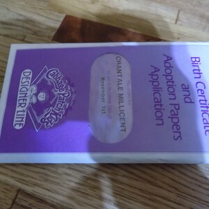 Cabbage Patch Kids Designer Line Birth Certificate Adoption Papers CPK Vintage Toys Dolls ...