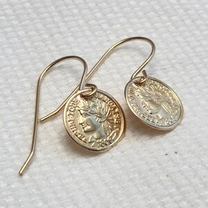 Gold Earrings, Dangle Earrings, Coin Earrings, Minimalist Earrings ...