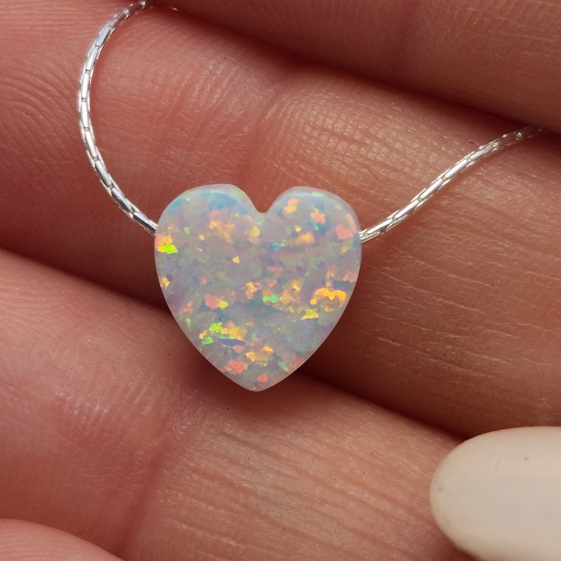 Opal Heart Earrings - Etsy