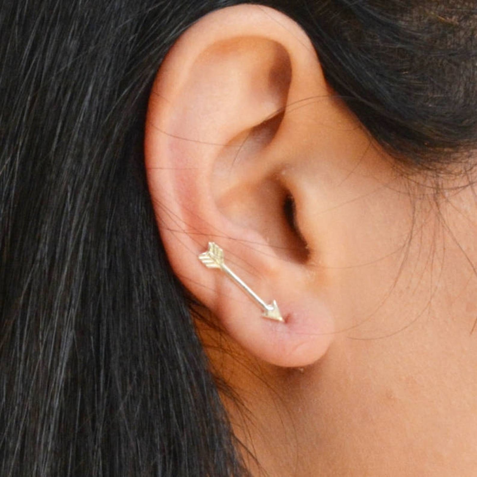 Arrow Ear Climbersterling Silver Earringsminimalist - Etsy