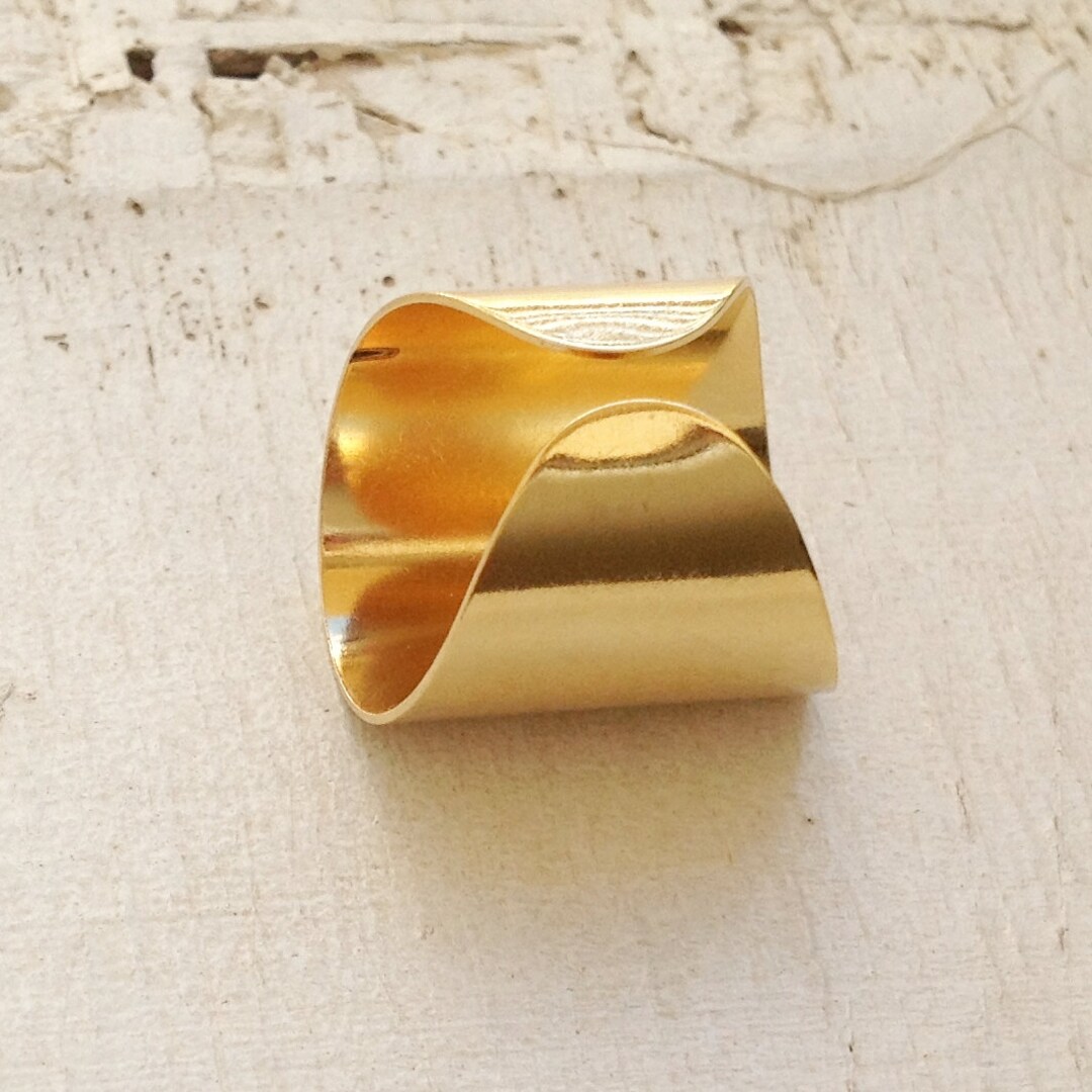 Wide Band Ring,adjustable Ring, Gold Ring, Statement Ring, Gold Wide ...