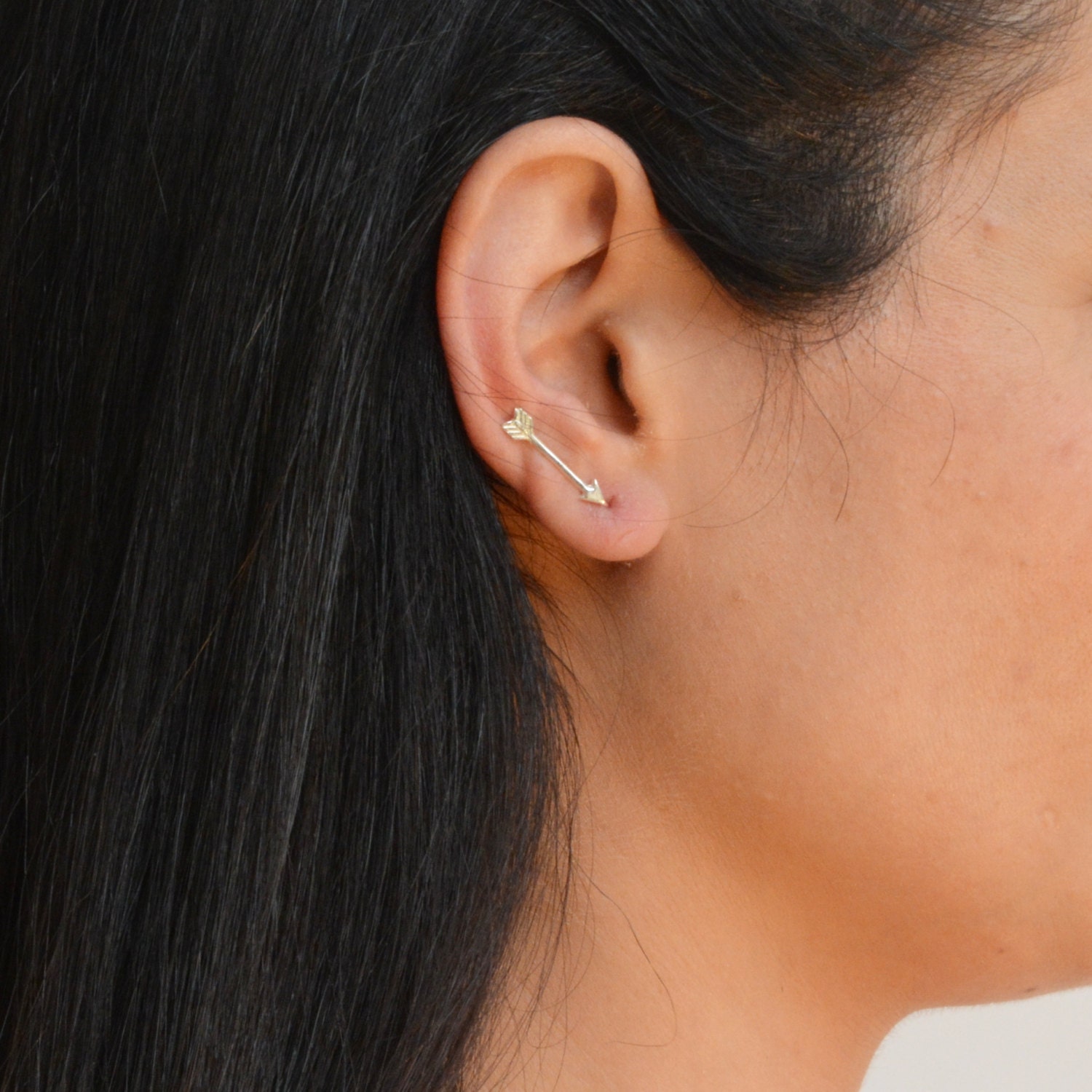 Arrow Ear Climbersterling Silver Earringsminimalist - Etsy