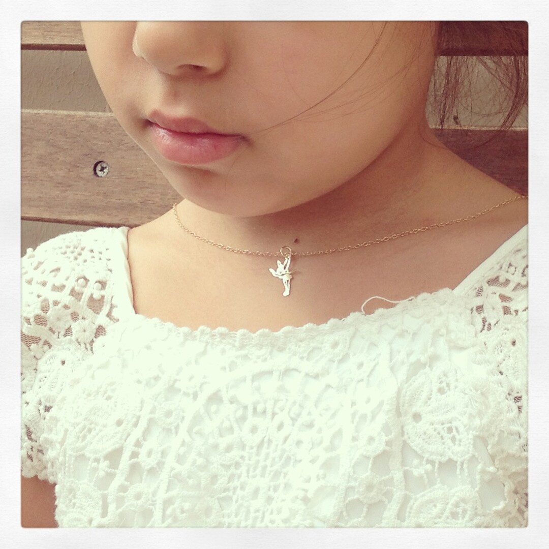 Gold Necklace Tinkerbell Necklace Charm Necklace Tiny Gold - Etsy